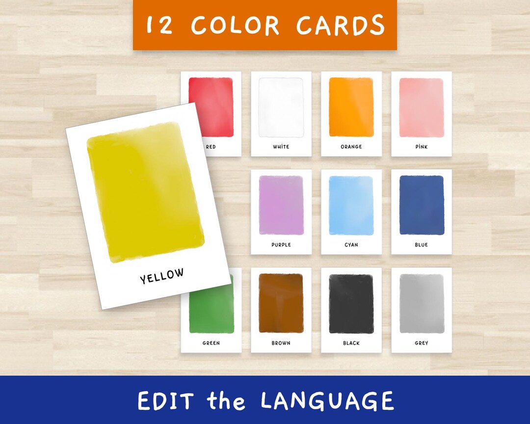 Color Cards Montessori Activity Educational Color Learning Preschool ...