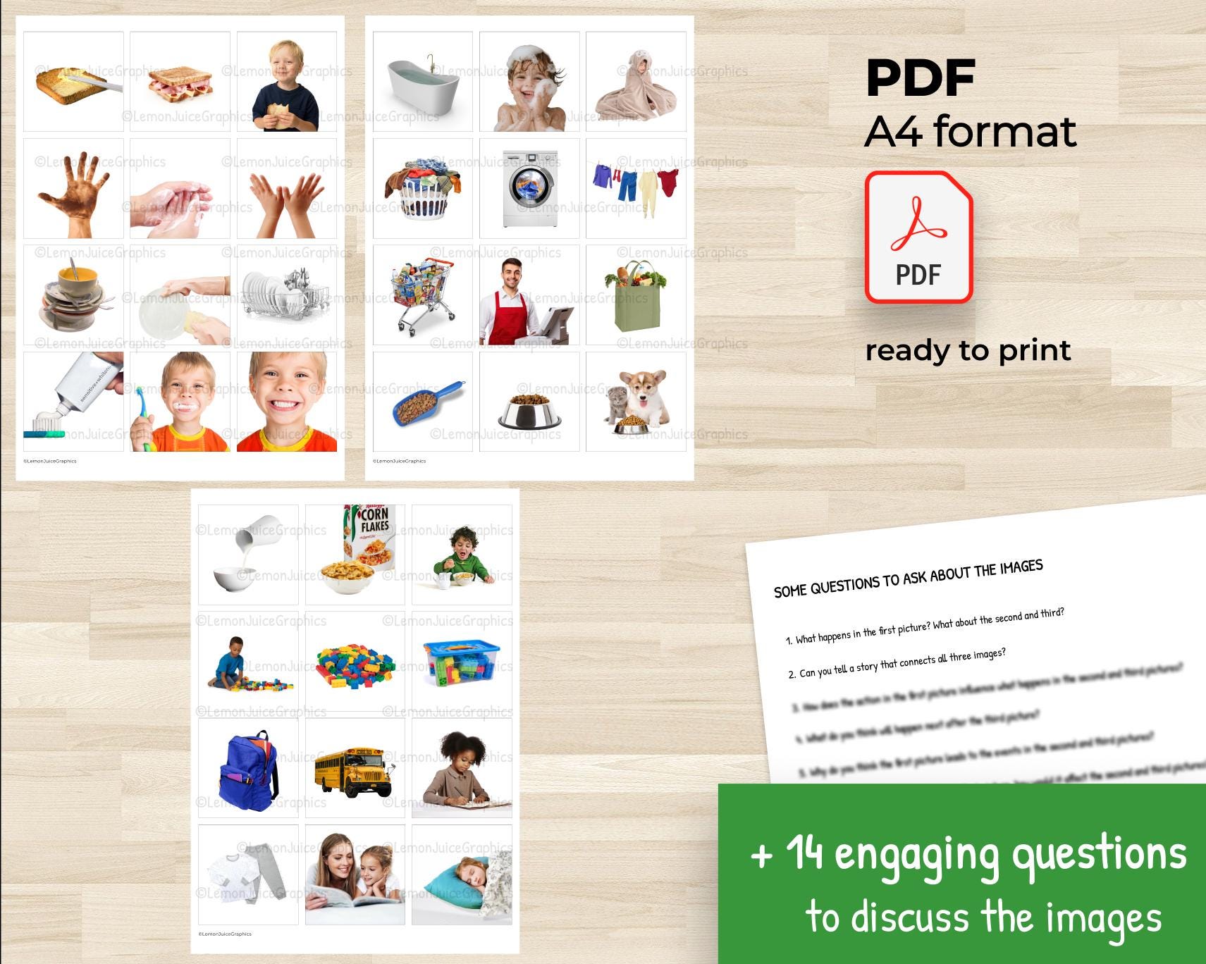 12 Montessori Educational Sequencing Cards Activity Sequence Daily ...