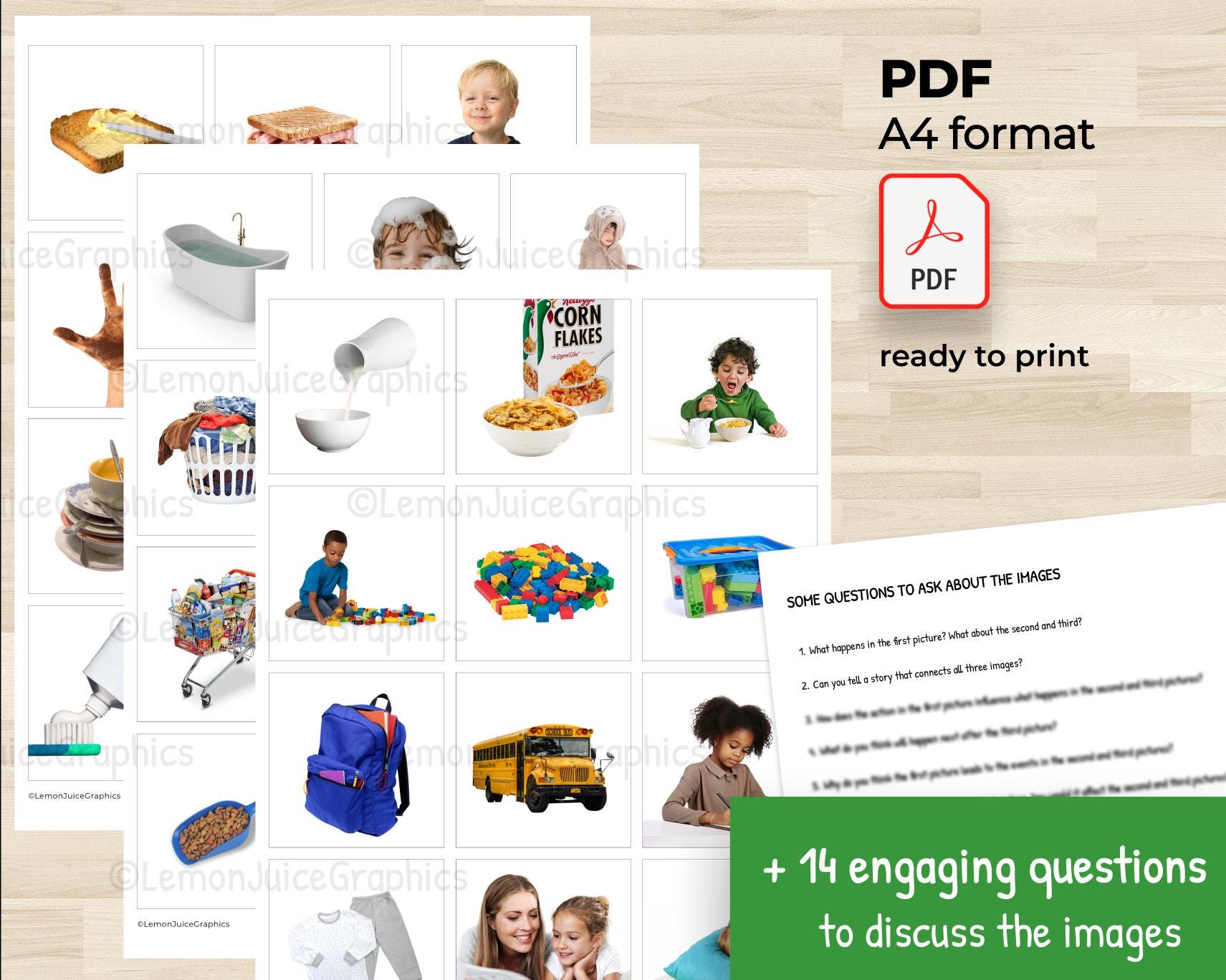 3-step Sequencing Exercise Daily Activities for Kids 12 Educational ...