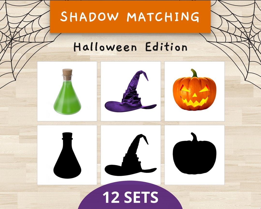Halloween Shadow Matching Game - Shadow Matching Activity - Halloween ...