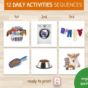 3-step Sequencing Exercise Daily Activities for Kids 12 Educational ...
