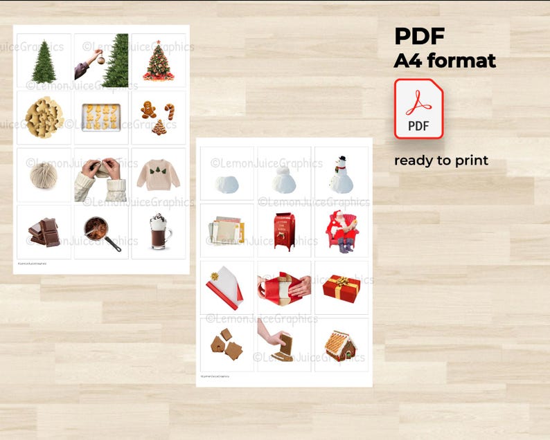 Christmas Sequencing Cards Activities for Montessori Kids Holidays ...