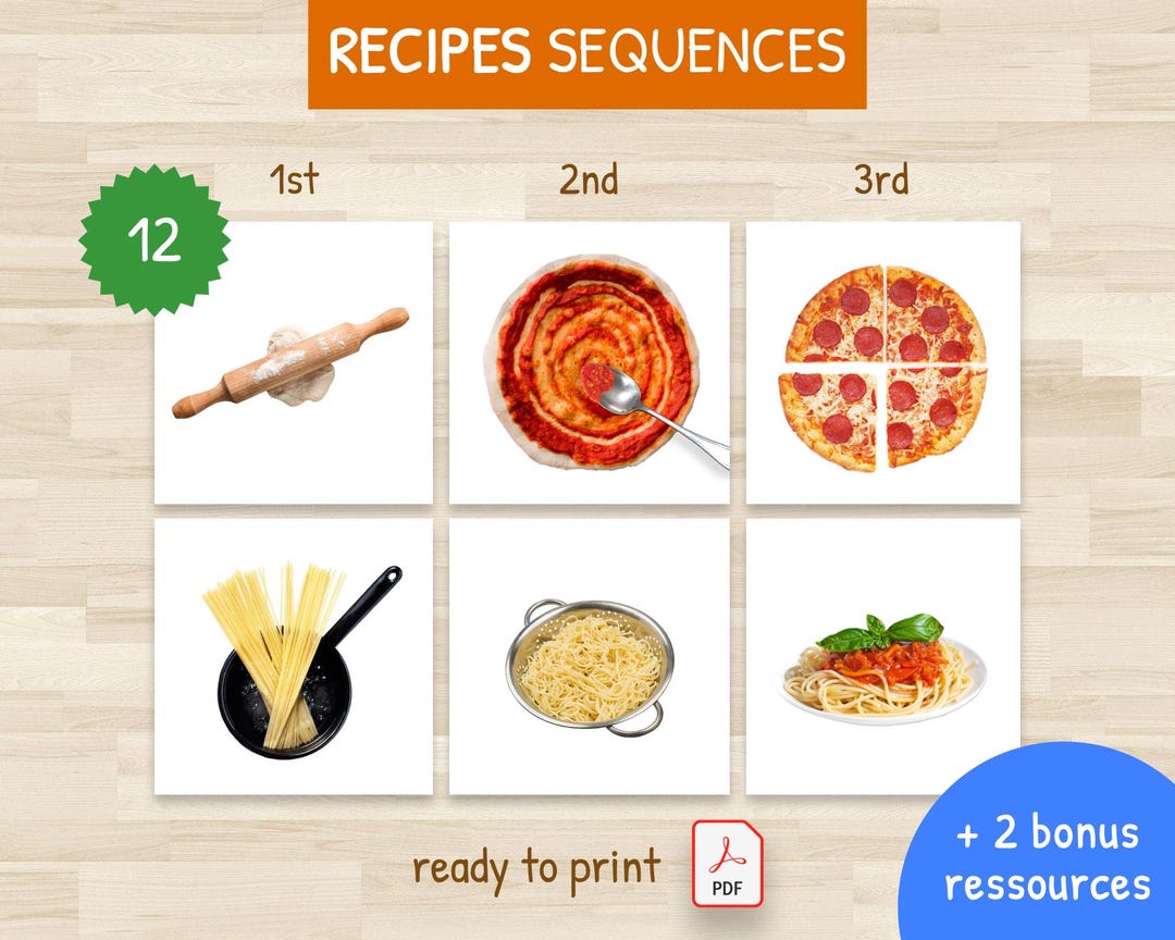 3-step Sequencing Exercise Kids Recipes Sequences 12 Educational ...