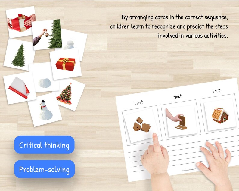 Christmas Sequencing Cards Activities for Montessori Kids Holidays ...