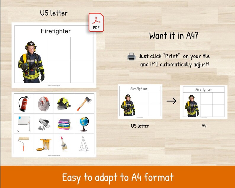 36 Jobs & Tools Matching Game Printable Sorting Professions Printable ...