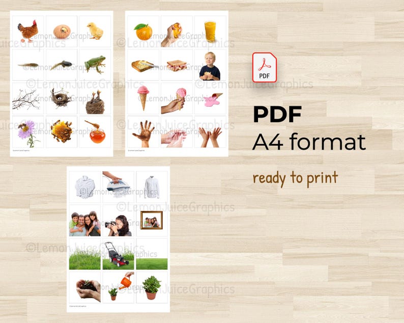 12 Montessori Educational Sequencing Cards Activity Sequence Flashcards ...