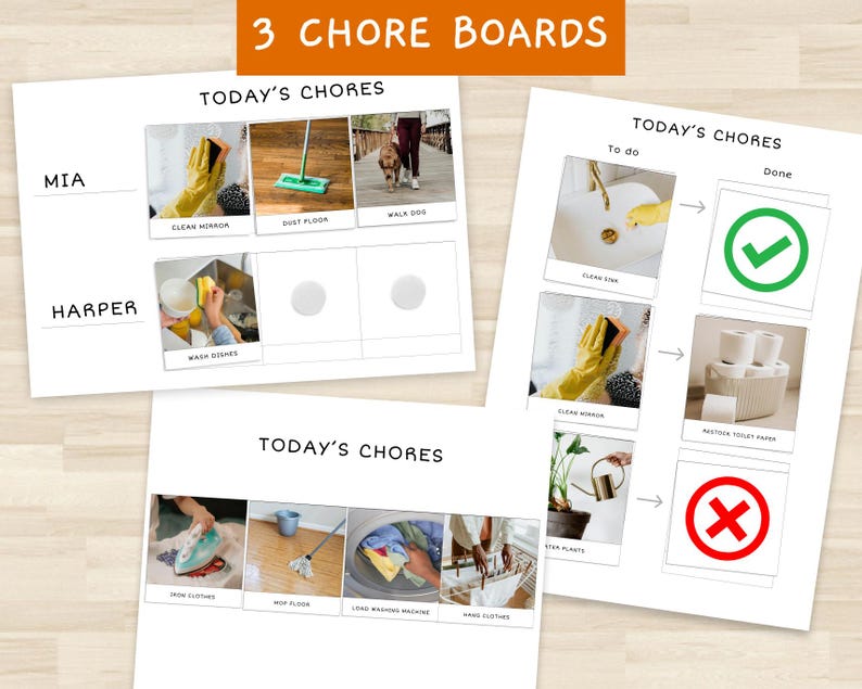 56 PERSONALIZED CHORES CARDS Montessori Activity Home Organization ...