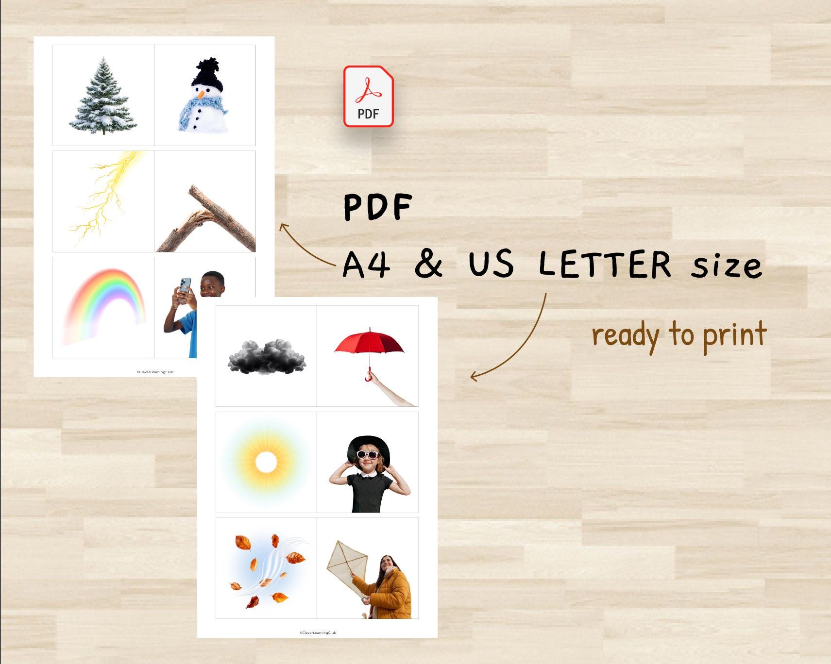 12 Montessori Educational Sequencing Weather Cards Activity Sequence ...