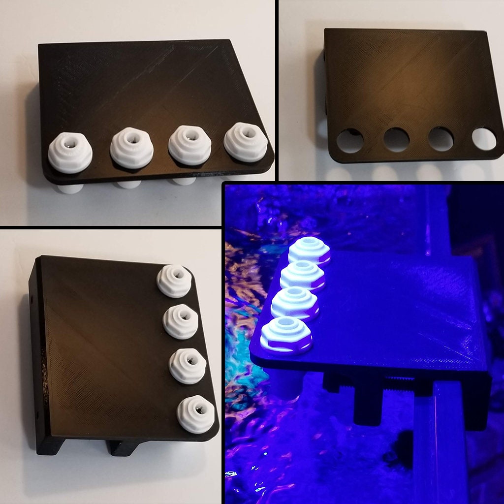 Reef Aquarium Rim Mountable 1/4″ Tubing Bulkhead Holder - Rimmed ...