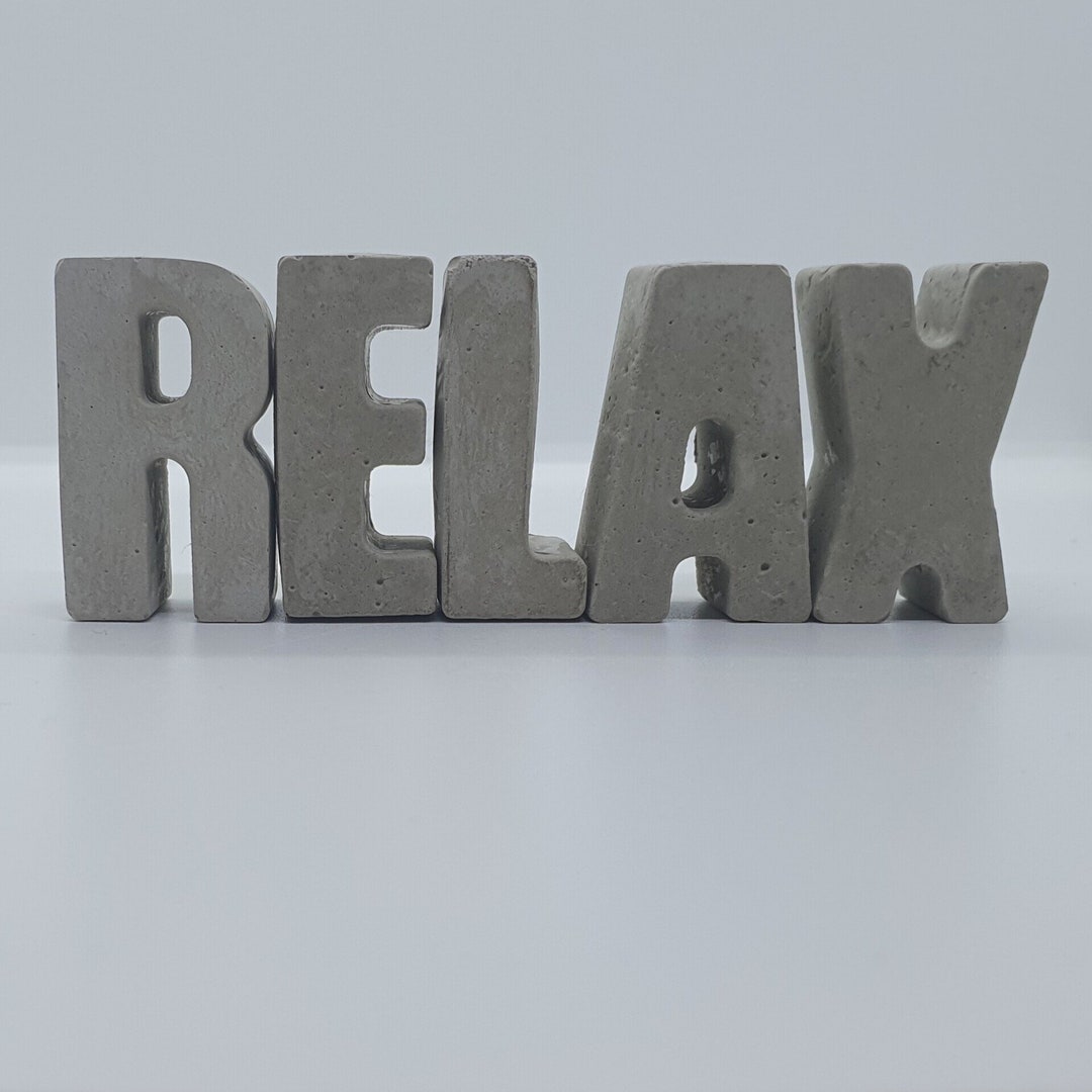 Decorative Letters, Letters, Lettering, Concrete, RELAX, Letter - Etsy