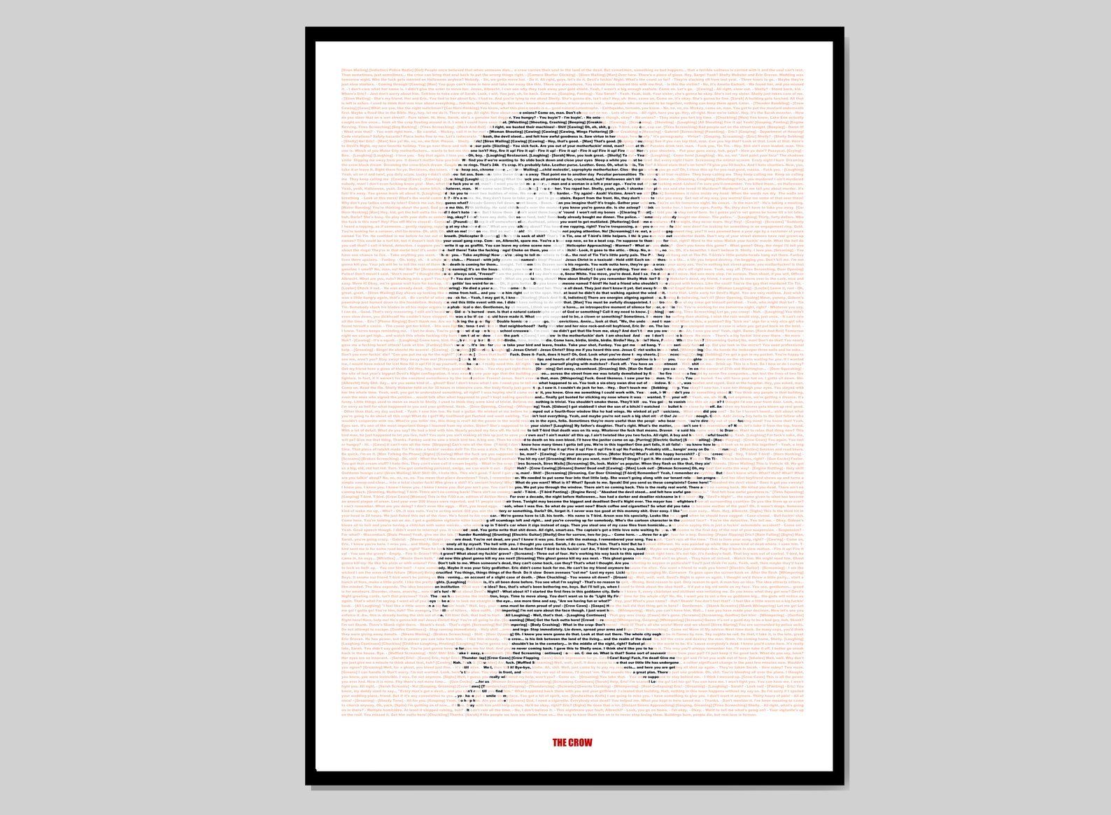 The Crow Movie Script Poster Unique Posters With a Twist Great Gift for ...