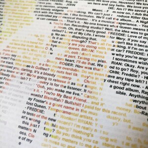 Bohemian Rhapsody Movie Script Poster Unique Posters With a Twist Great ...