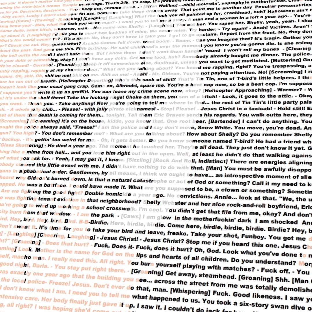 The Crow Movie Script Poster Unique Posters With a Twist Great Gift for ...