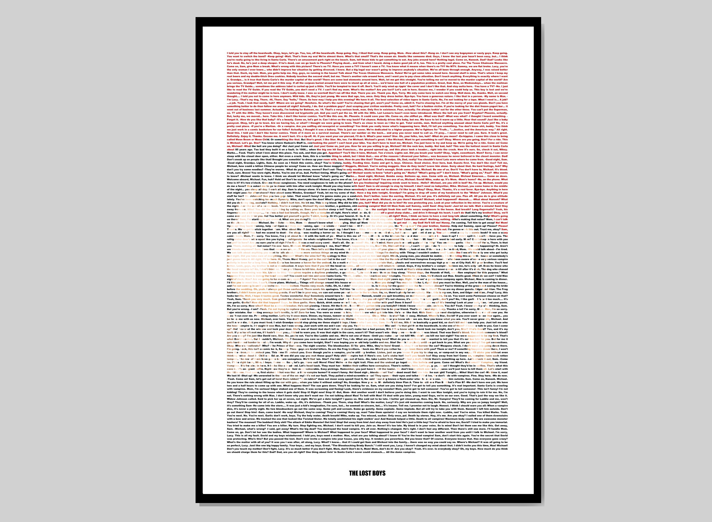The Lost Boys Movie Script Poster Unique Posters With a - Etsy