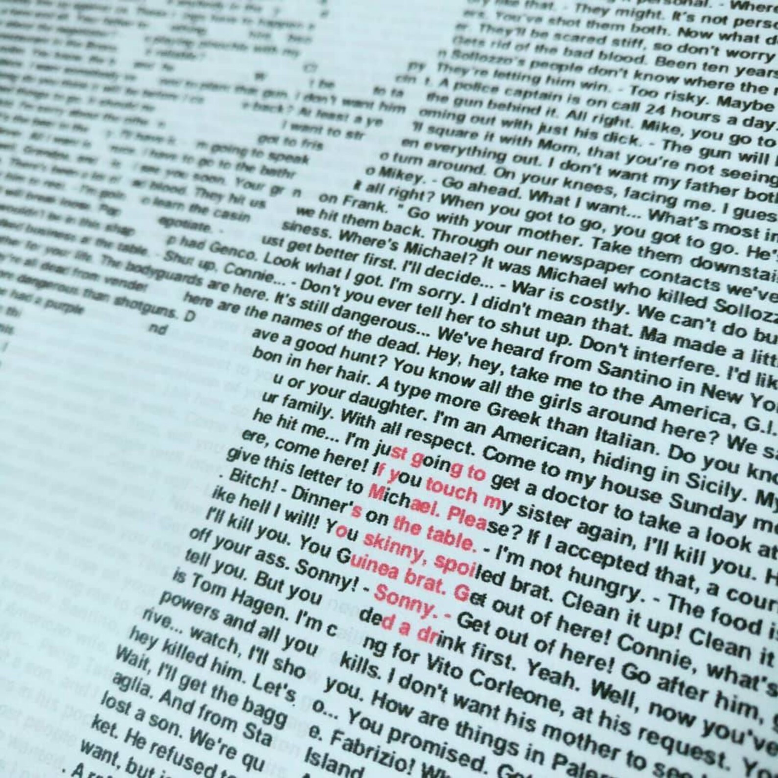 The Godfather Movie Script Poster Unique Posters With a Twist Great ...