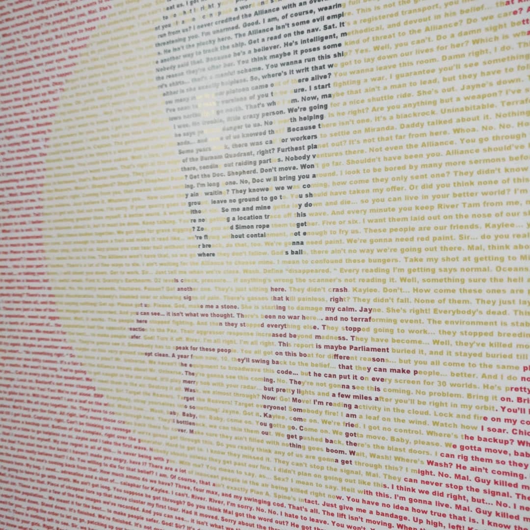 Serenity Movie Script Poster Unique Posters With a Twist Great Gift for ...