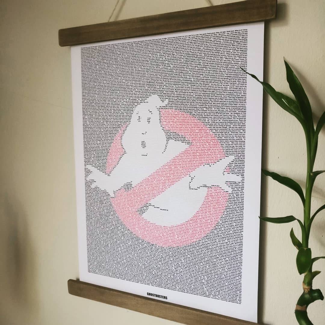 Ghostbusters 1984 Movie Script Poster Unique Posters With a Twist Great ...