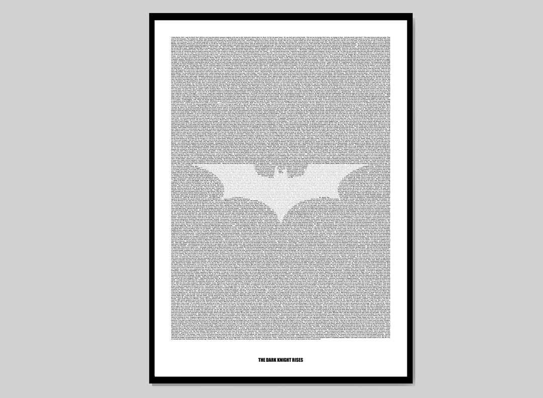 The Dark Knight Rises Movie Script Poster Unique Posters With a Twist ...