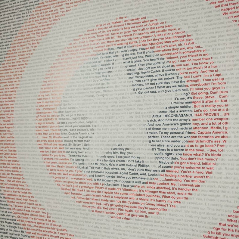 Captain America Movie Script Poster Unique Posters With a Twist Great ...