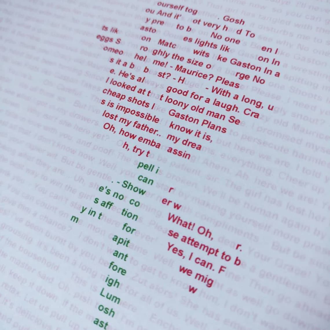 Beauty and the Beast 1991 Movie Script Poster Unique Posters With a ...