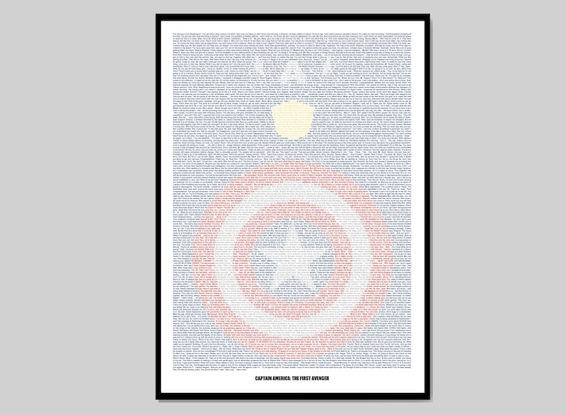 Captain America Movie Script Poster Unique Posters With a Twist Great ...