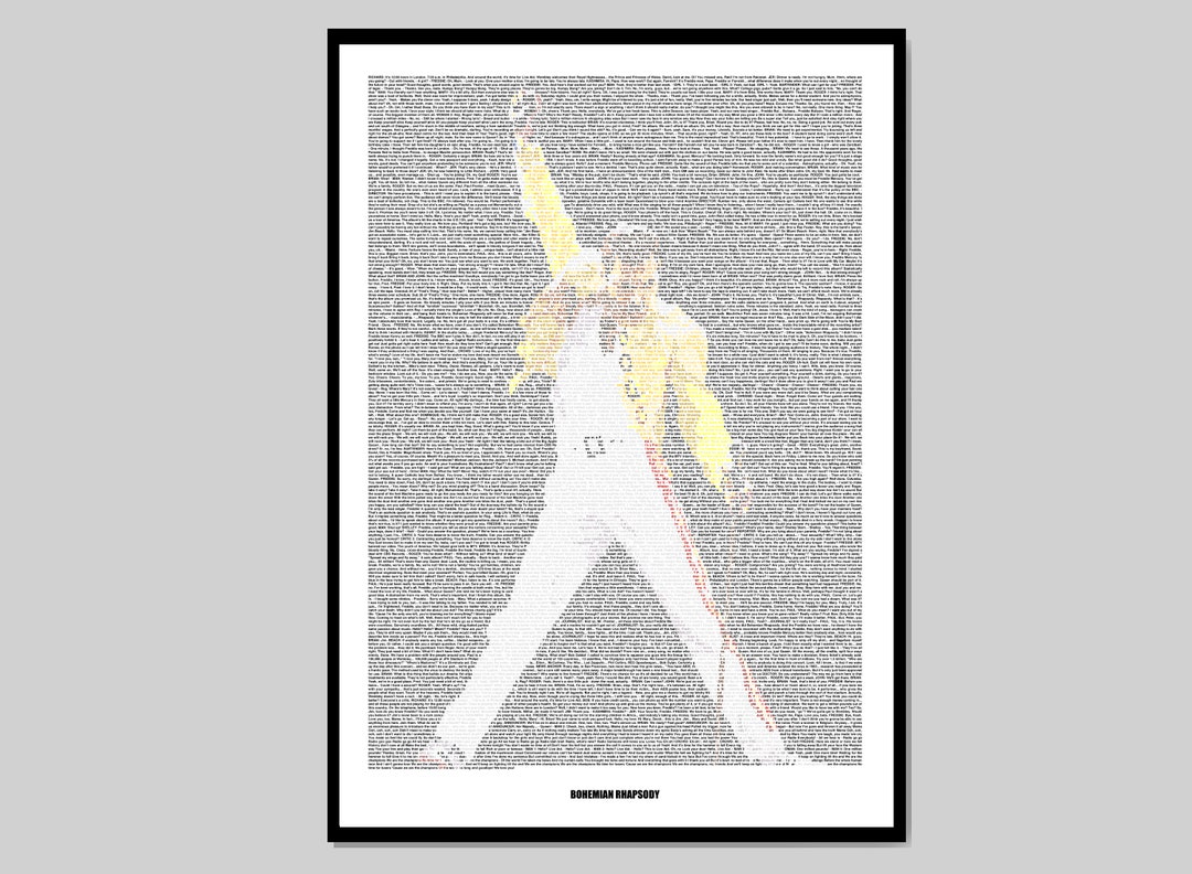 Bohemian Rhapsody Movie Script Poster Unique Posters With a Twist Great ...