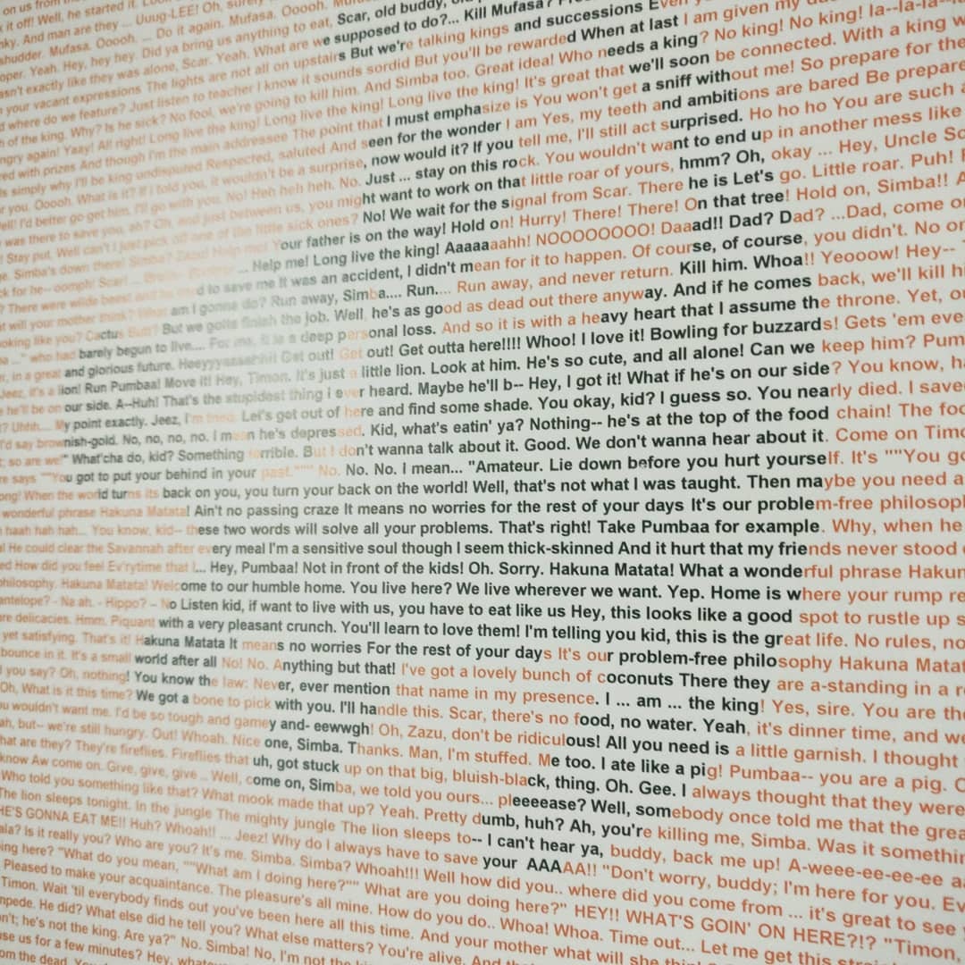 The Lion King Movie Script Poster Unique Posters With a Twist Great ...