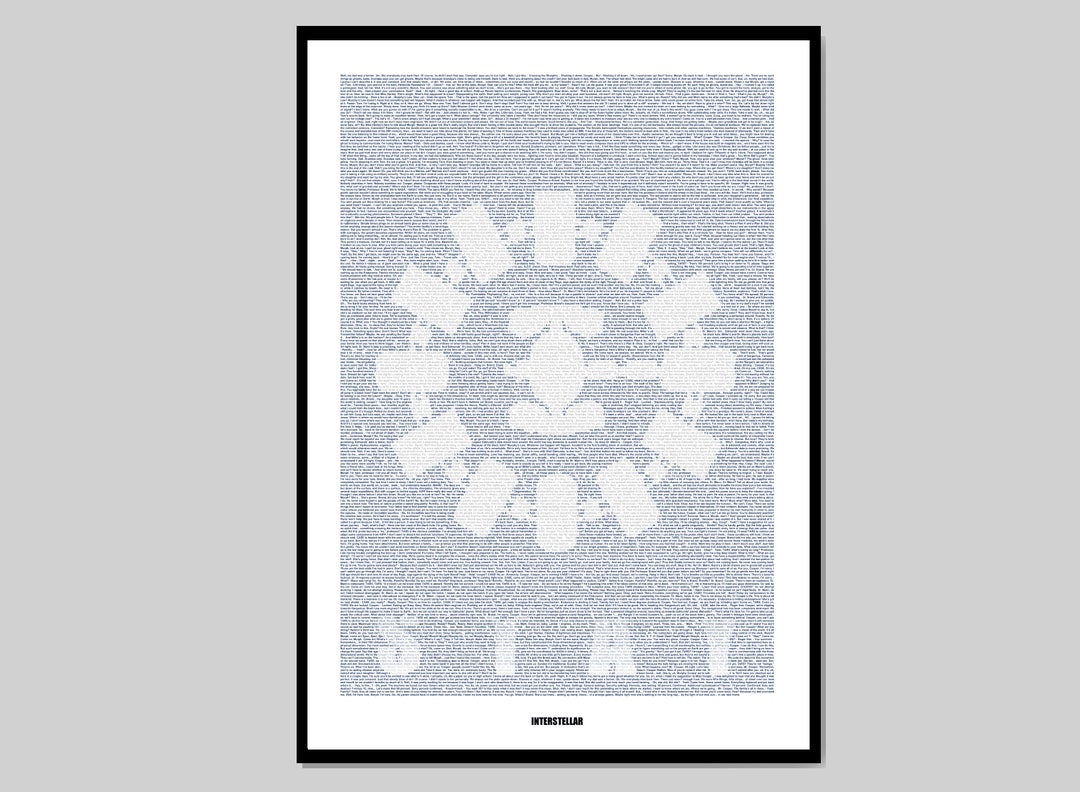 Interstellar Movie Script Poster Unique Posters With a Twist Great Gift ...