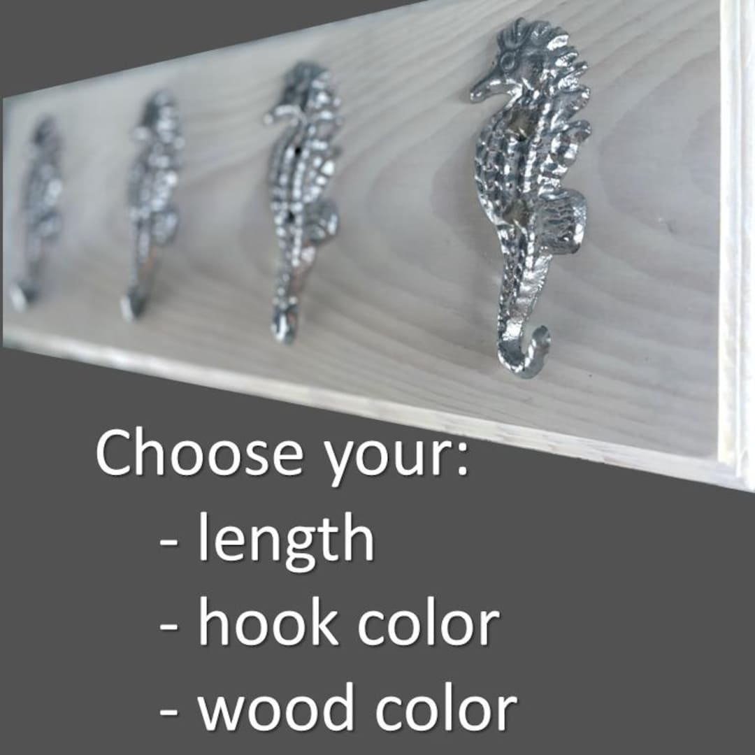 Seahorse Hook Rack, Beach Coat Hook Rack, Towel Hook Rack, Hat Hook ...