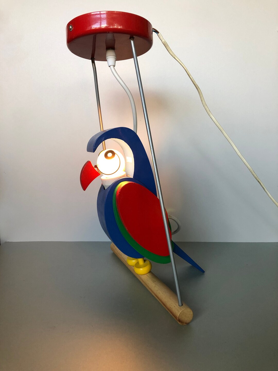 VINTAGE69 - Parrot Lamp - Parrot Lamp - Wooden Ceiling Lamp - Memphis ...