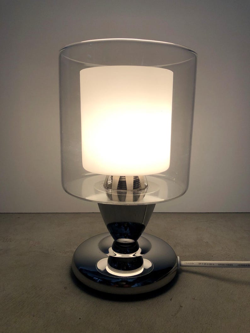 VINTAGE69 - Dutch Design - Desk Lamp - 1970s - Chrome and Glass - Etsy
