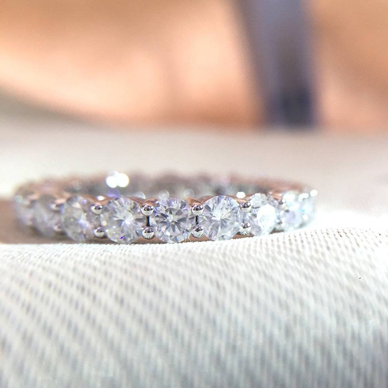 Moissanite Band Ring Wedding Band Full Eternity Ring 2.20 | Etsy