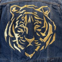 Custom Tiger Denim Jacket - Etsy