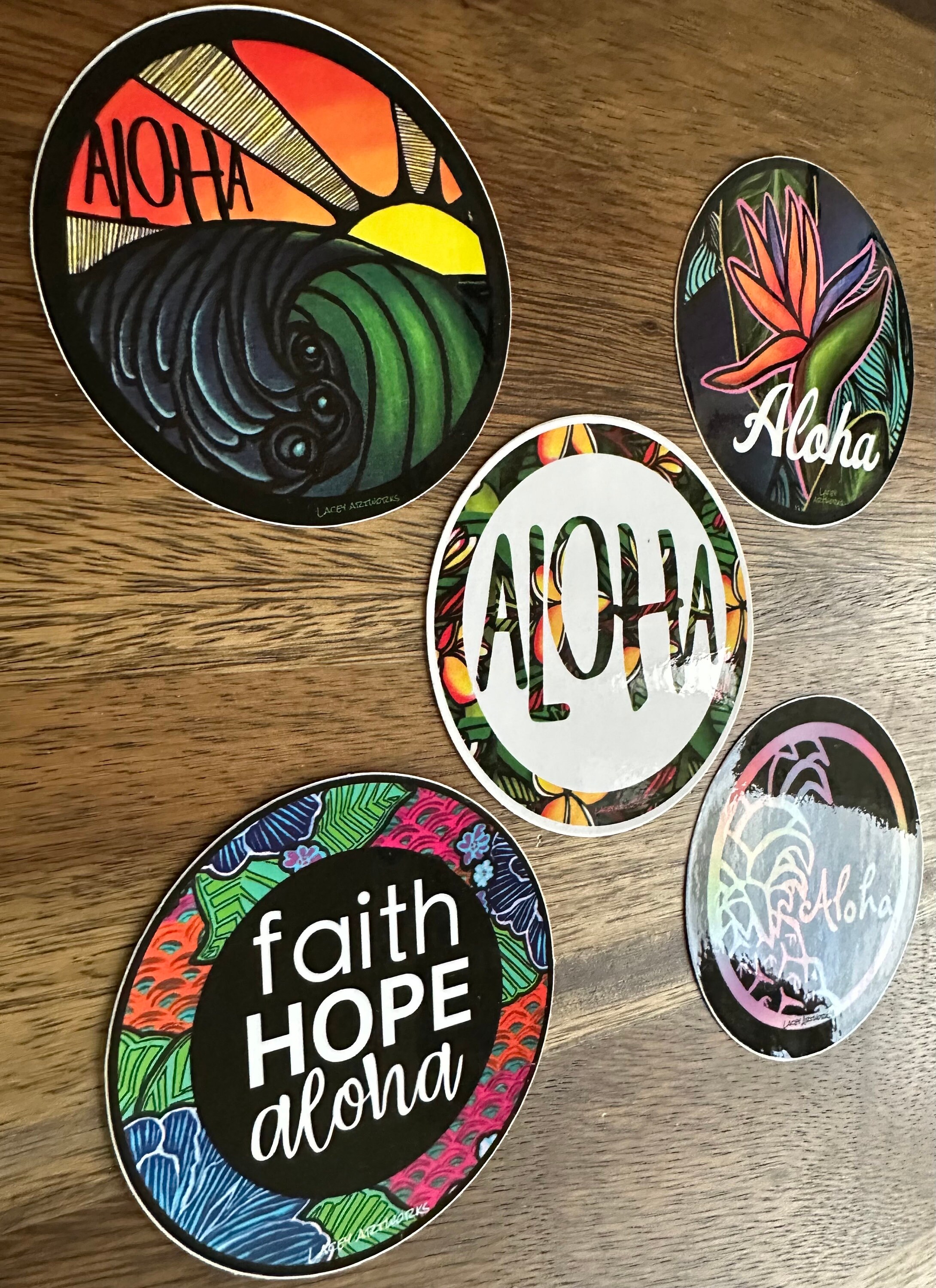 Pack of 5 Aloha Vinyl Stickers - Etsy
