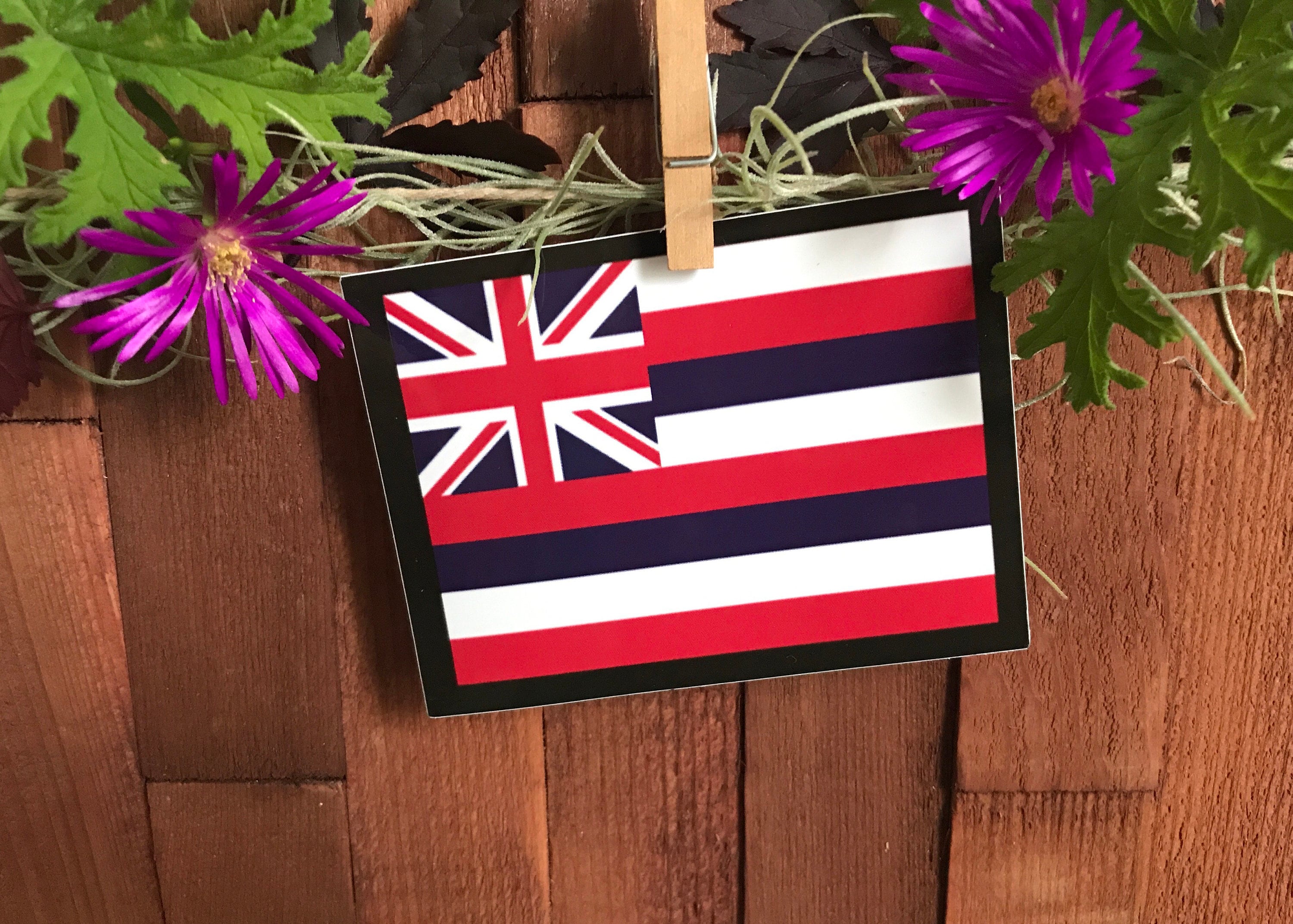 Hawaiian Flag Vinyl Sticker - Etsy