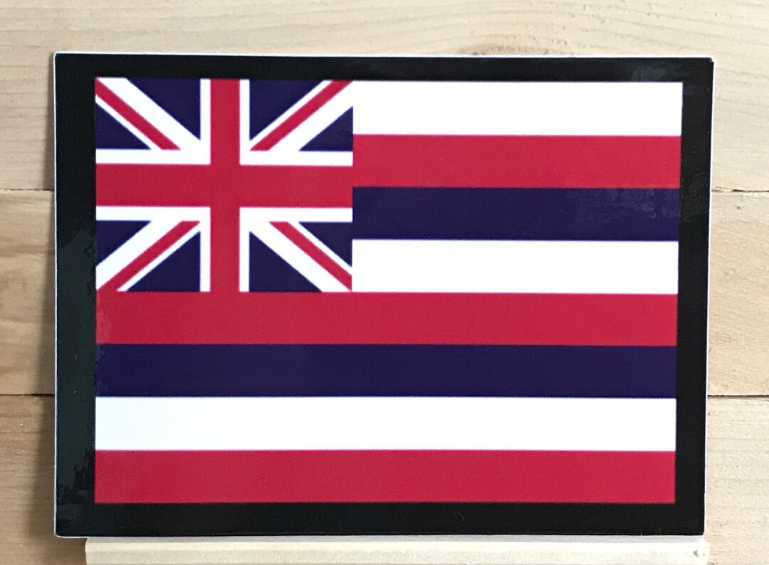 Hawaiian Flag Vinyl Sticker - Etsy