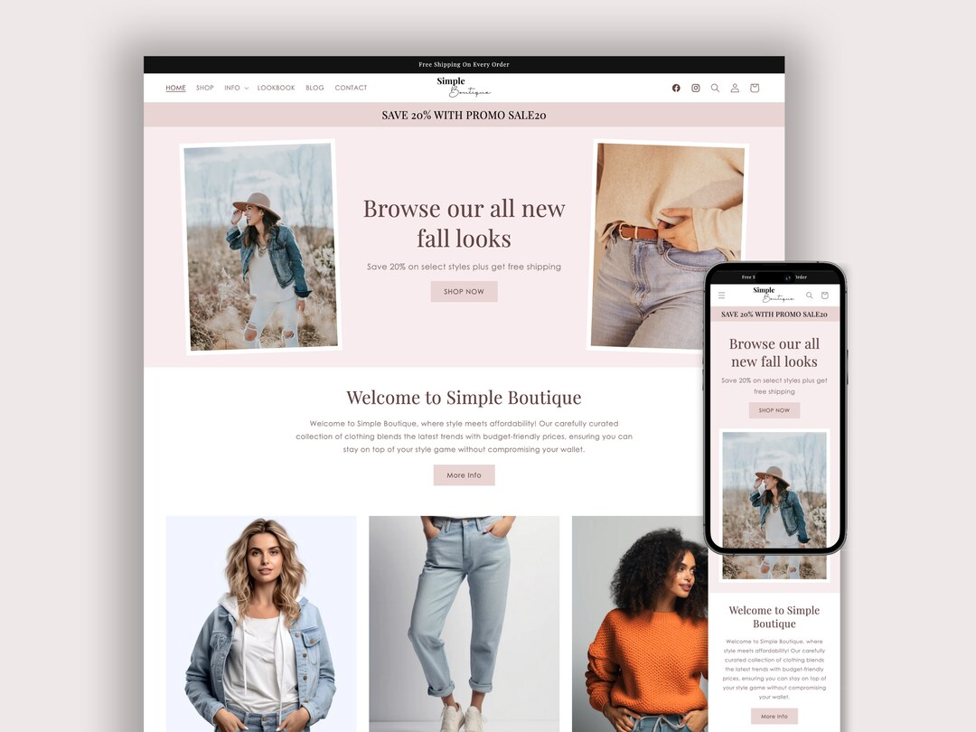 Simple Boutique Shopify Theme Customizable Light & Clean - Etsy