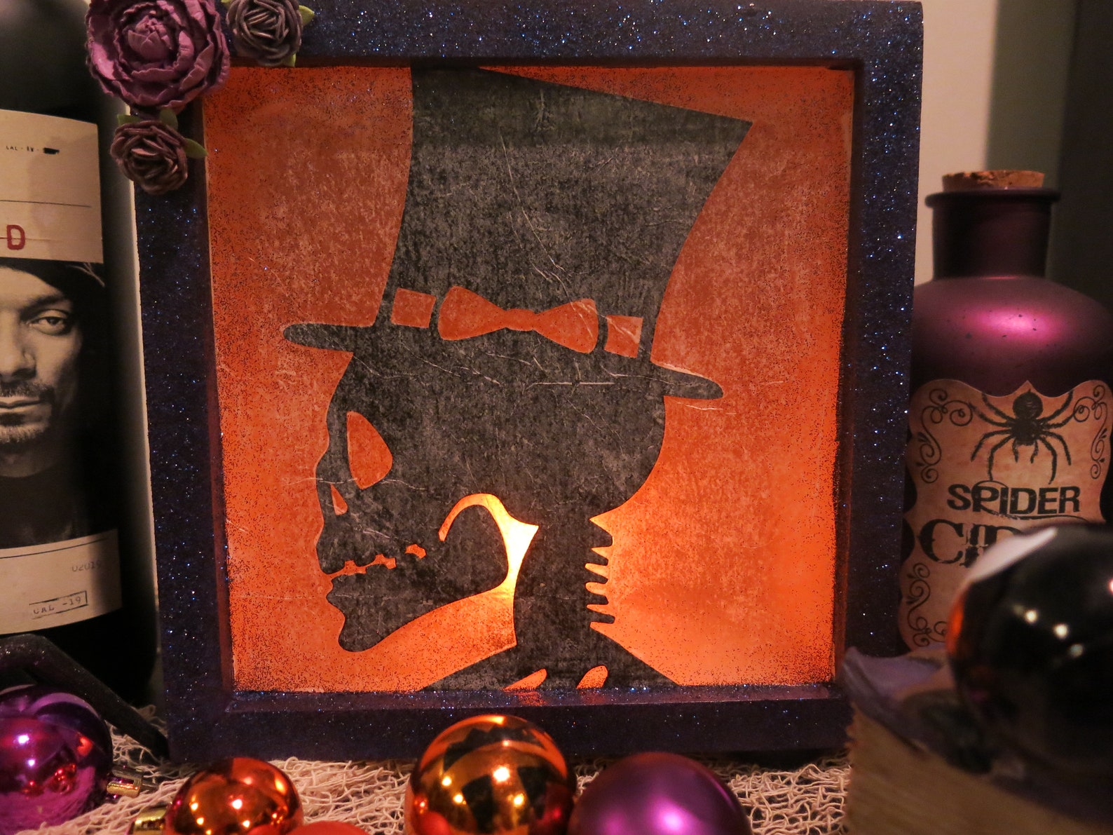 Spooky Halloween Light Box, Skeleton Lightbox Decor, Halloween ...