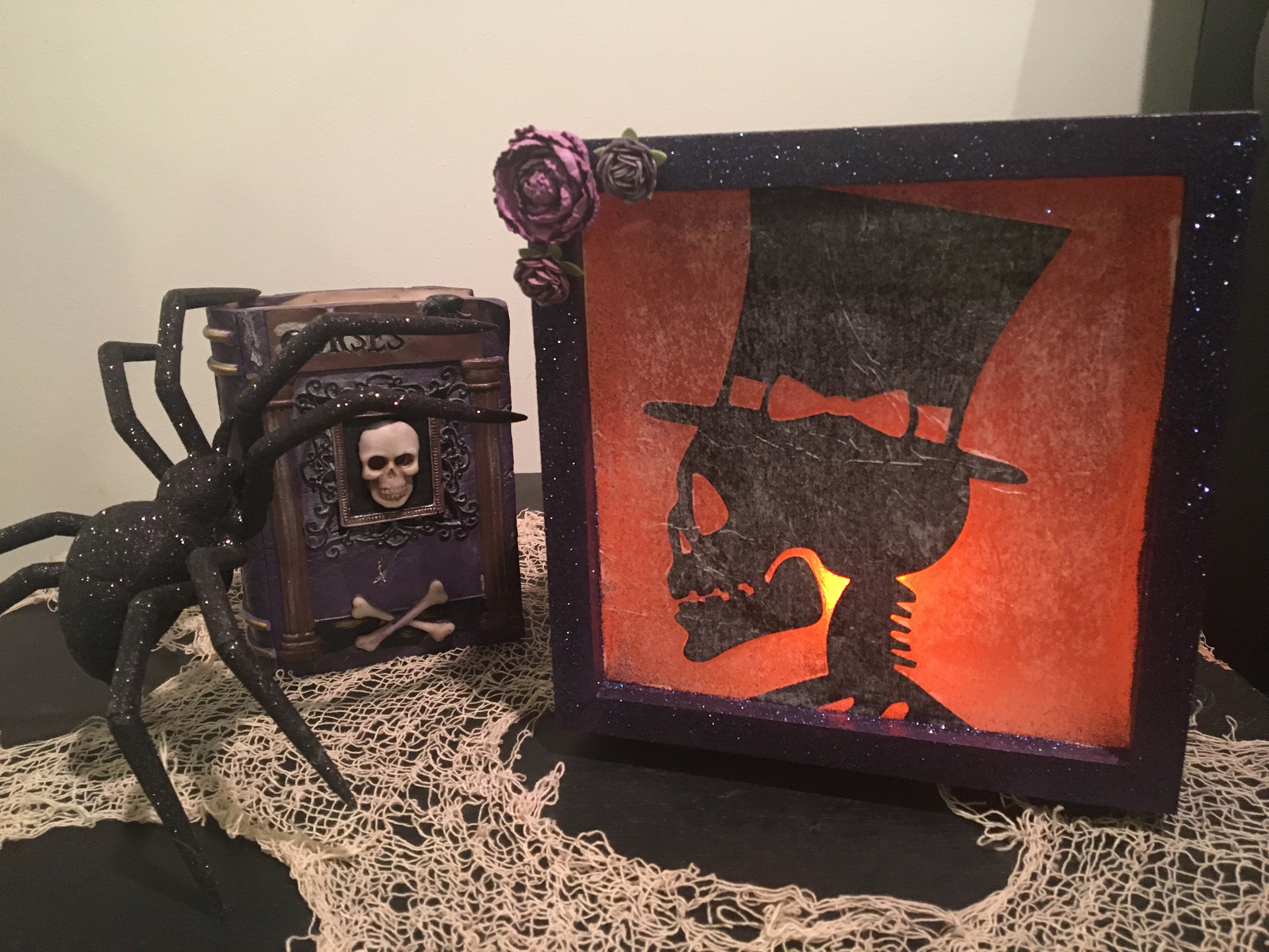 Spooky Halloween Light Box, Skeleton Lightbox Decor, Halloween ...