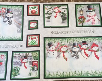 Snowman Quilt Panel | Etsy