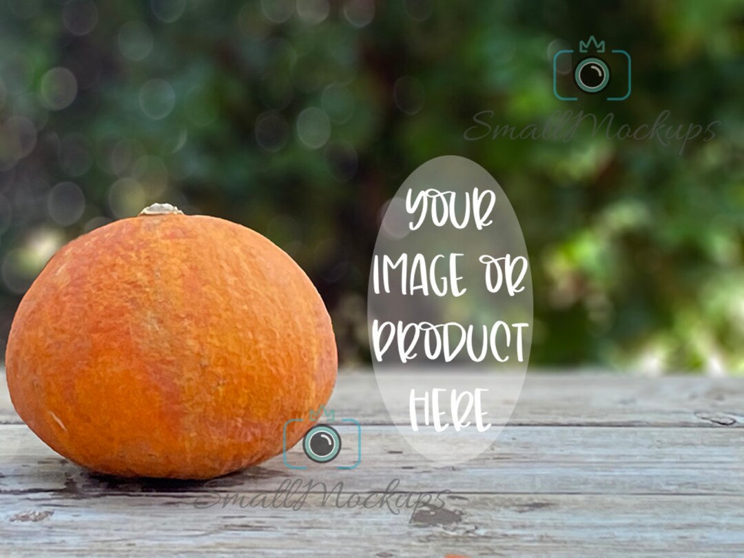 Pumpkin Product Background Mockup, Halloween Outdoors Rustic Table ...