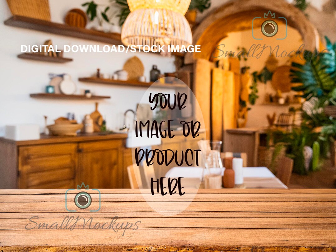 Kitchen Background Virtual Background Mockups Boho Product Display ...