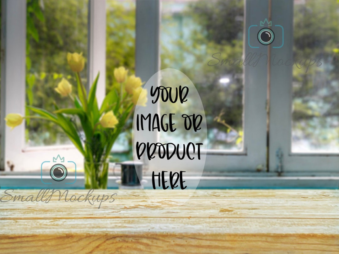 Window Background, Window Backdrop, Summer Morning Mockup, Rustic Table ...