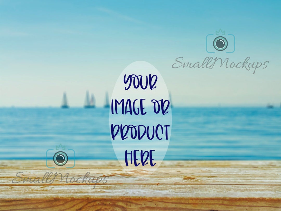Beach Product Background Mockup, Summer Sea View Ocean Blank Outdoors ...