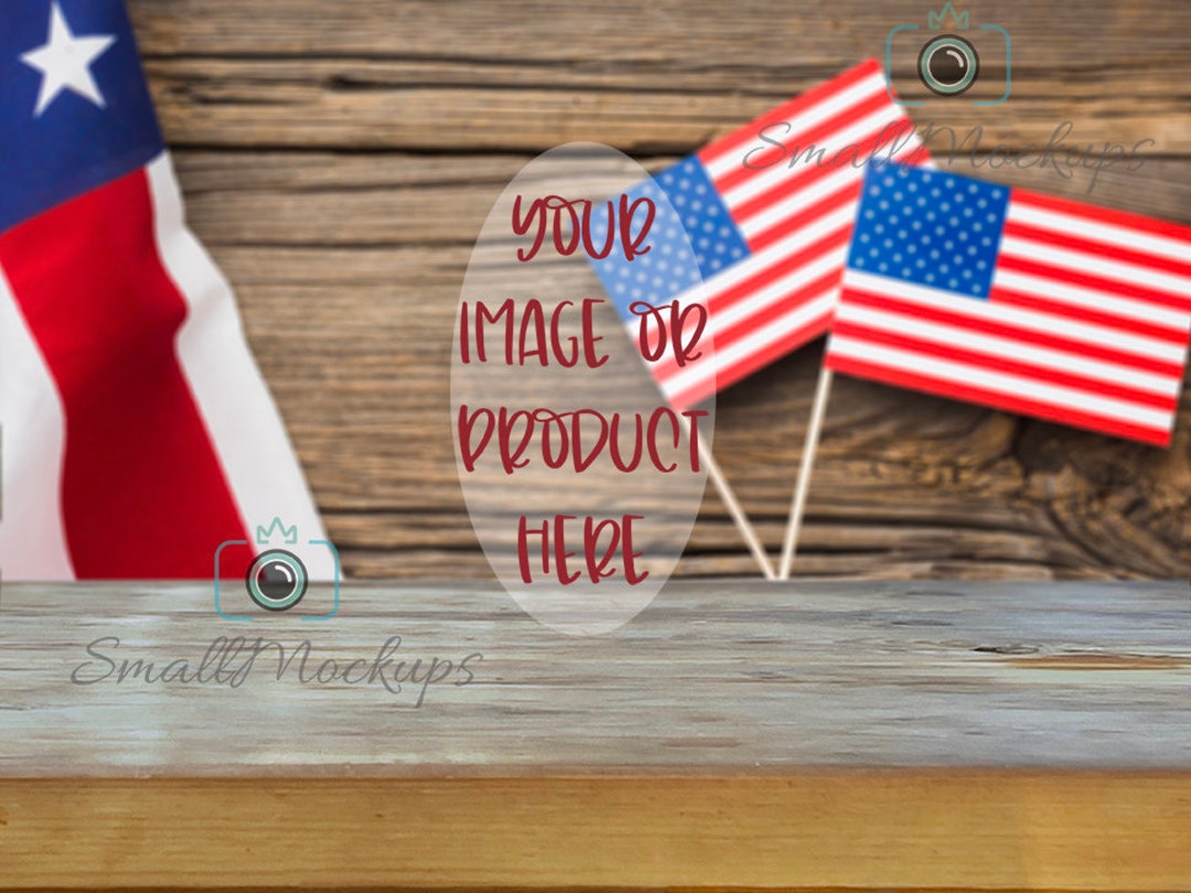 4th of July American Flag Rustic Mockup, Product Mockup, Background ...