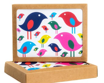 Flying Birds Swallow Sparrow Note Card Set of 10 in White or - Etsy