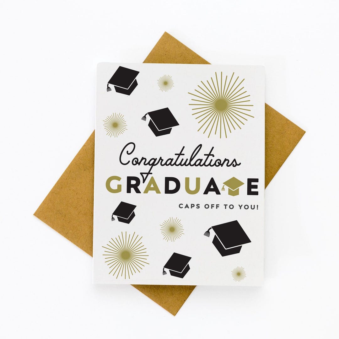 Graduation Card Congratulations Graduate Caps off to You - Etsy