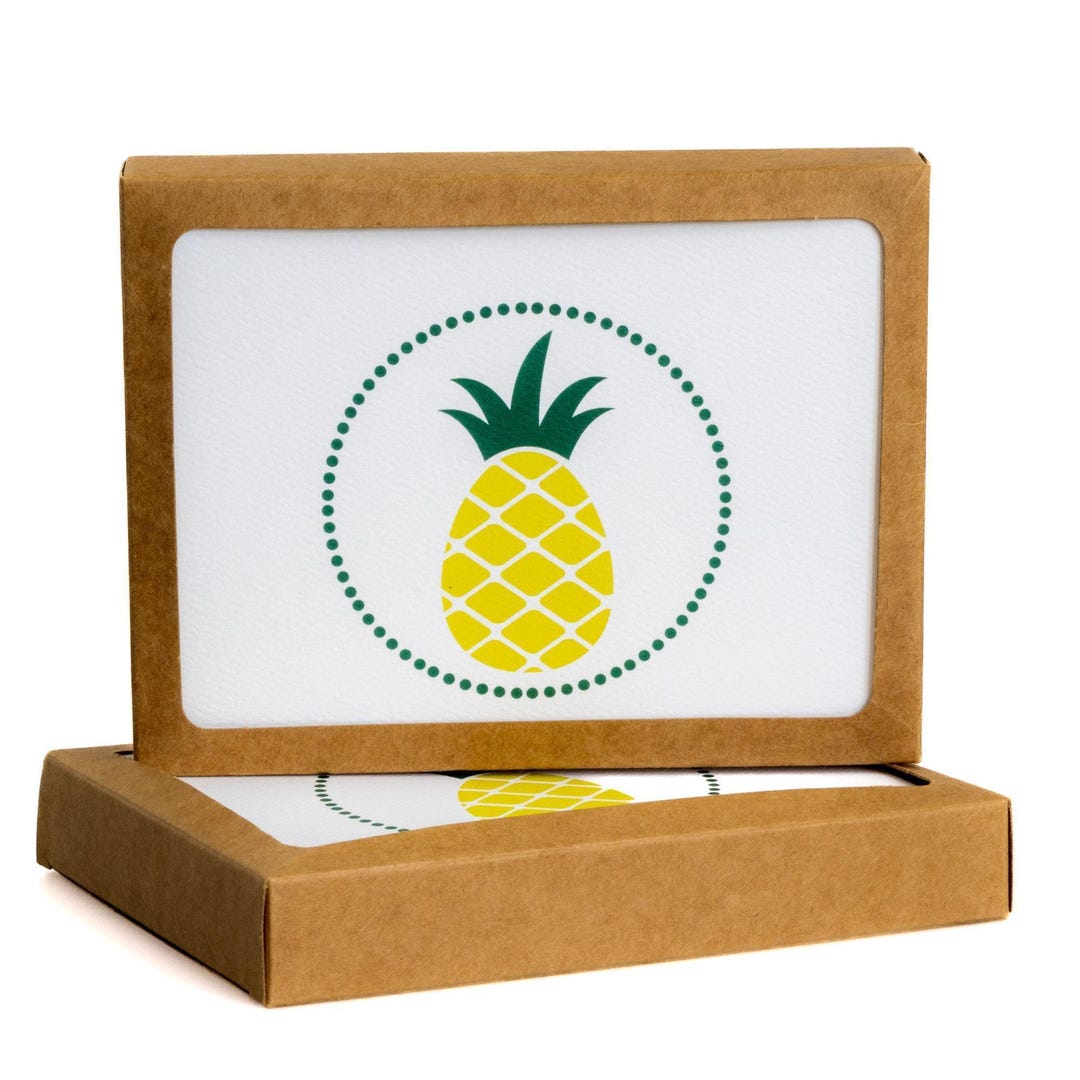 Pineapple Note Card Set Tropical Flair Greeting Card 8 Cards ...