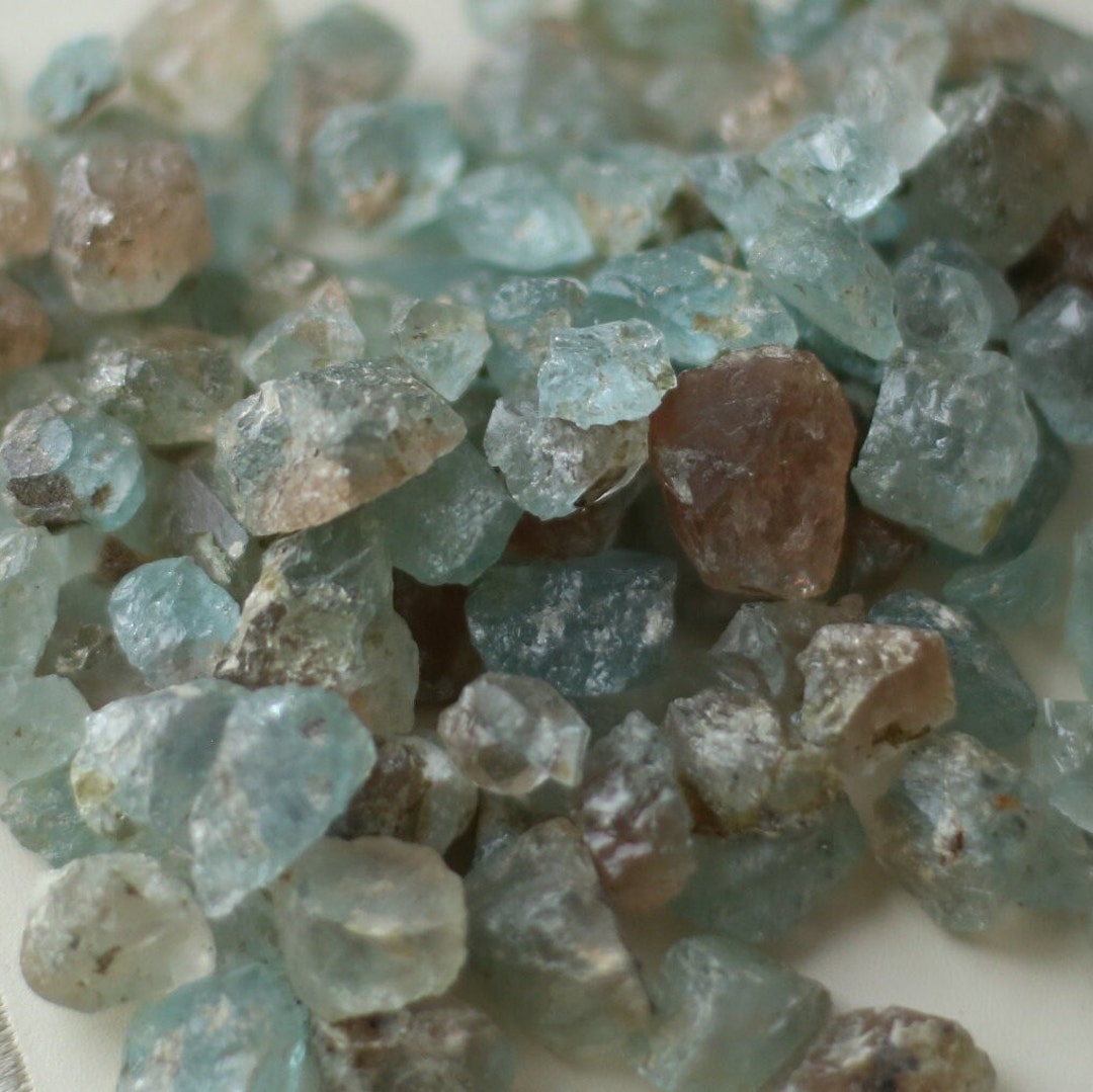 Natural Raw Blue Topaz Crystals, Bi Color Topaz Lot, Jewelry Making ...