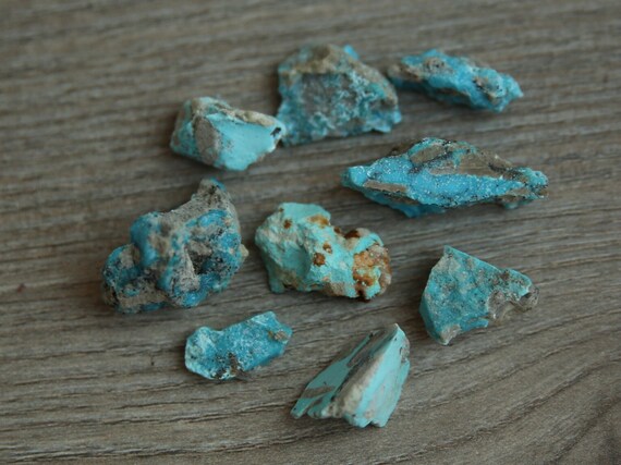 130ct Turquoise Crystal Set Rare Raw Turquoise 9 Pcs - Etsy